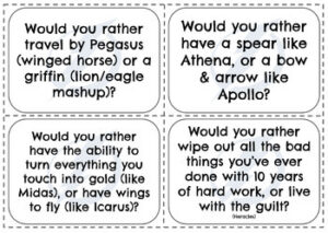 Greek Mythology: Would You Rather...? Cards - Distance Learning ...